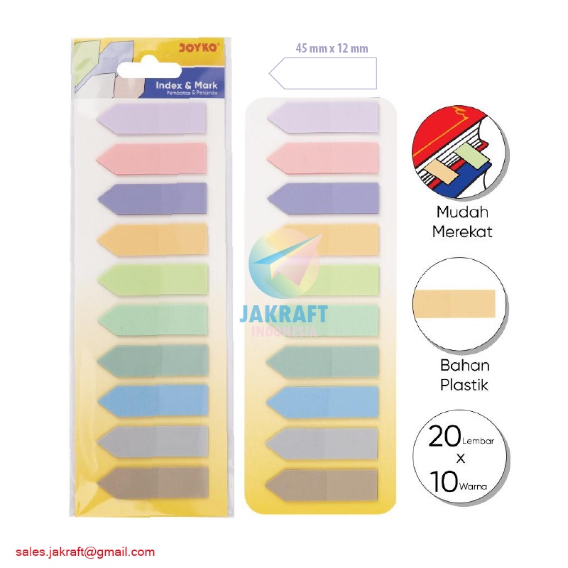 Jual (200 Pcs) Index & Mark JOYKO IM-63 Memo Tempel Plastik Sticky ...
