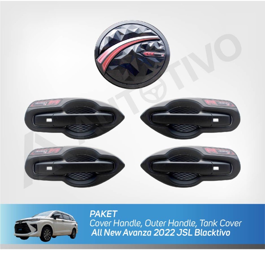 Jual Paket Cover Handle Outer Handle Tank Cover Avanza 2022 JSL Blactivo | Shopee Indonesia