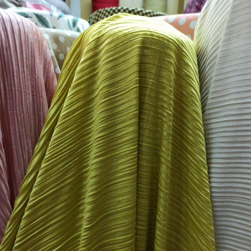 Jual Bahan Kain Plisket Krinkle / Crinkle Meteran Per 0.5m | Shopee ...