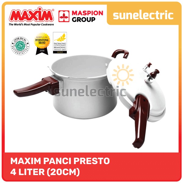 Jual Maxim Presto Pressure Cooker Panci Presto 20 cm Kapastias 4 Liter - Silver | Shopee Indonesia