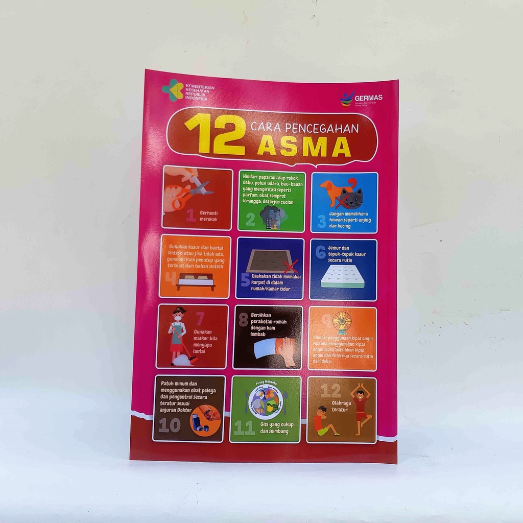 Jual Poster Kesehatan, Poster Cara Pencegahan Asma, Poster Penyakit ...