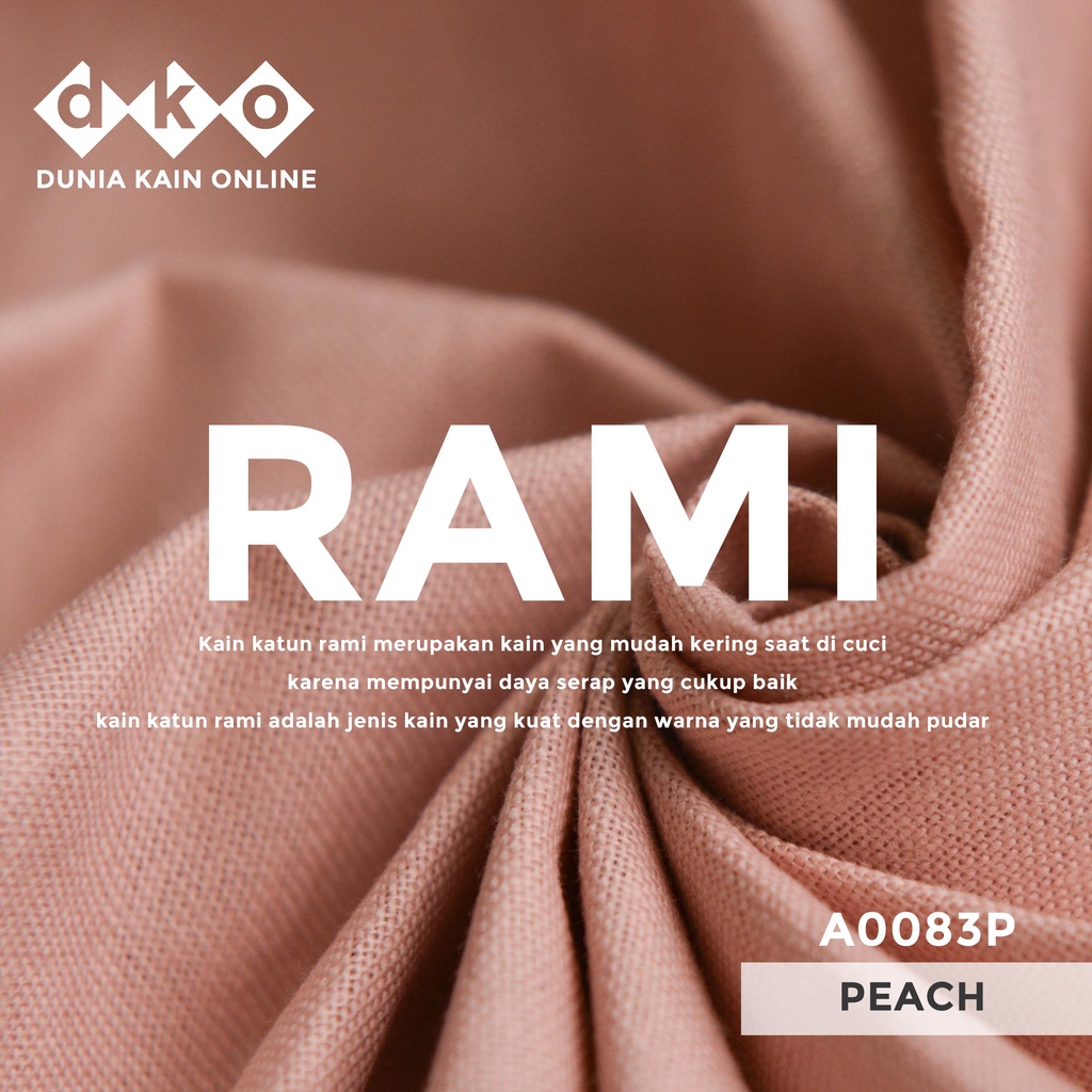 Jual DKO Kain RAMI Linen Premium Warna Peach | Shopee Indonesia
