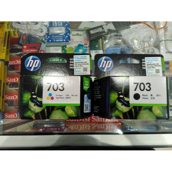 Jual Tinta cartridge hp 703 black dan color original sisa stock | Shopee Indonesia