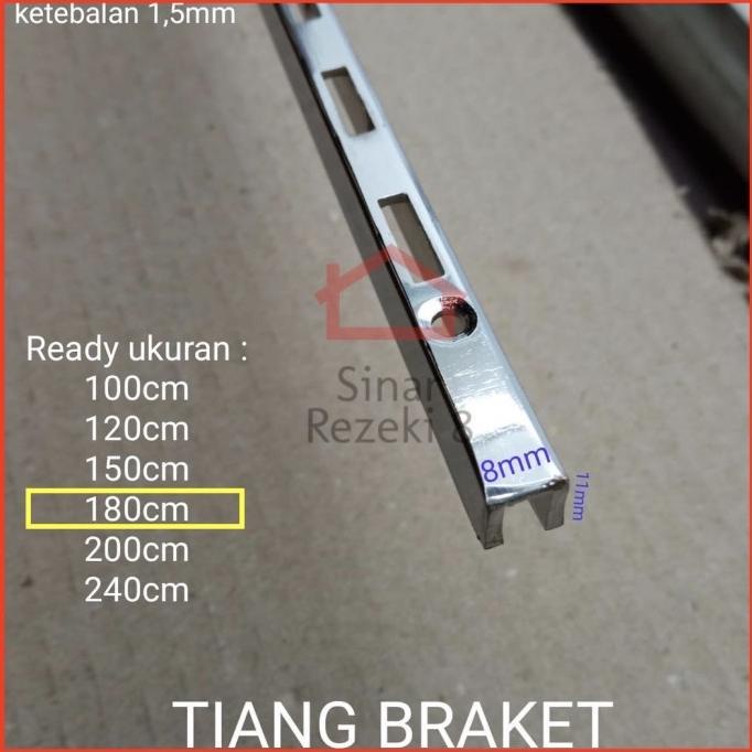 Jual Tiang Bracket 180 Cm Rel Braket Papan Dinding Kayu S1 8 Mtr ...