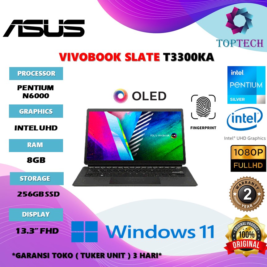 Jual Laptop Asus VivoBook Slate T3300KA OLED622 Oled 2IN1 Touch ...