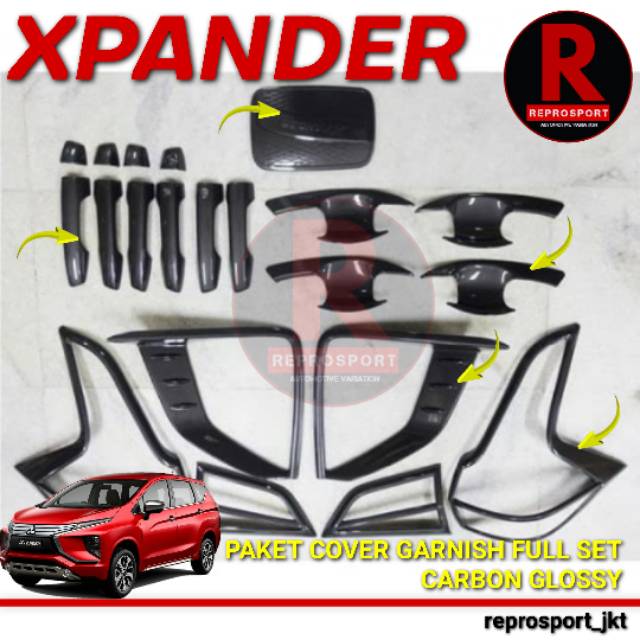 Jual XPANDER PAKET COVER GARNISH FULL SET CARBON GLOSSY | Shopee Indonesia