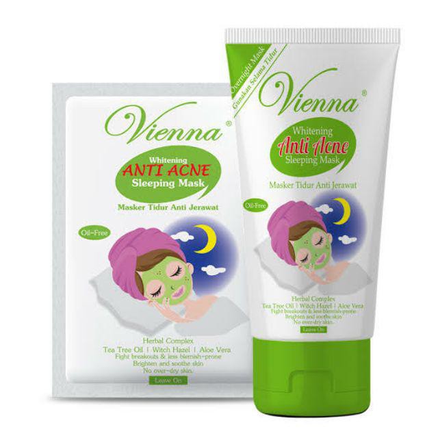 Jual VIENNA SLEEPING MASK ANTI ACNE 50ML / 15ML | Shopee Indonesia