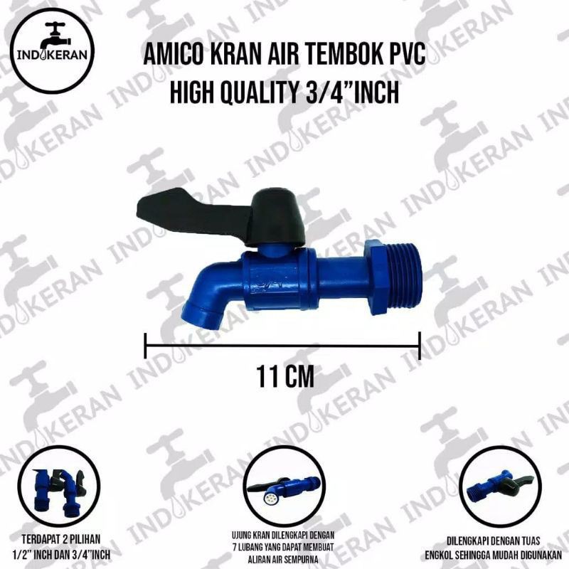 Jual KRAN AIR PVC AMICO UKURAN 3/4 & 1/2 | Shopee Indonesia