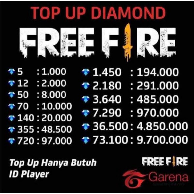 Jual top up game online (GARENA FREE FIRE) | Shopee Indonesia