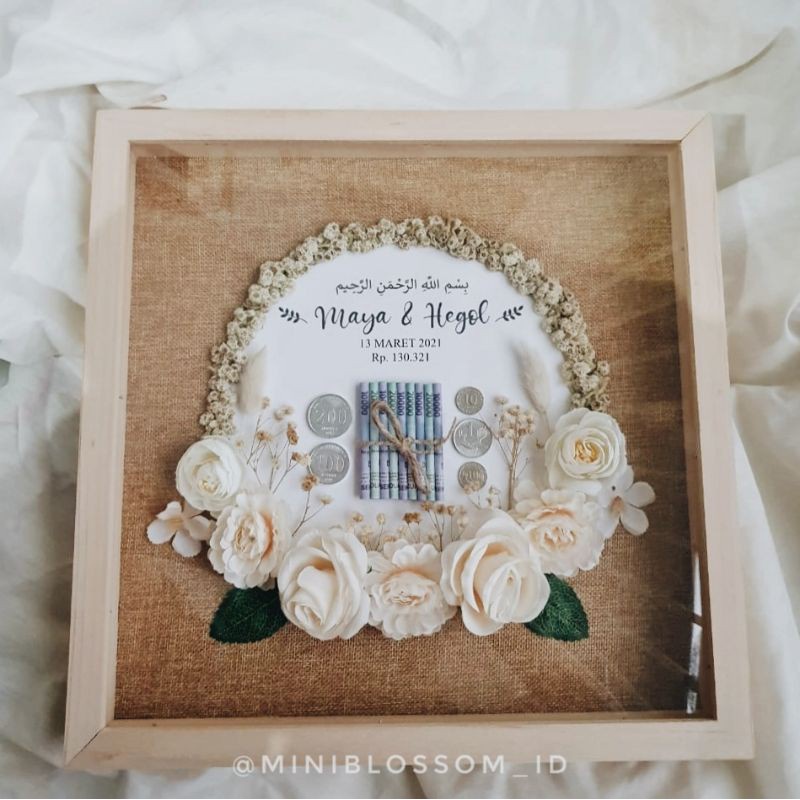 Jual Bingkai Mahar Uang 30x30cm / Pigura Mahar Pernikahan / Frame Mahar ...