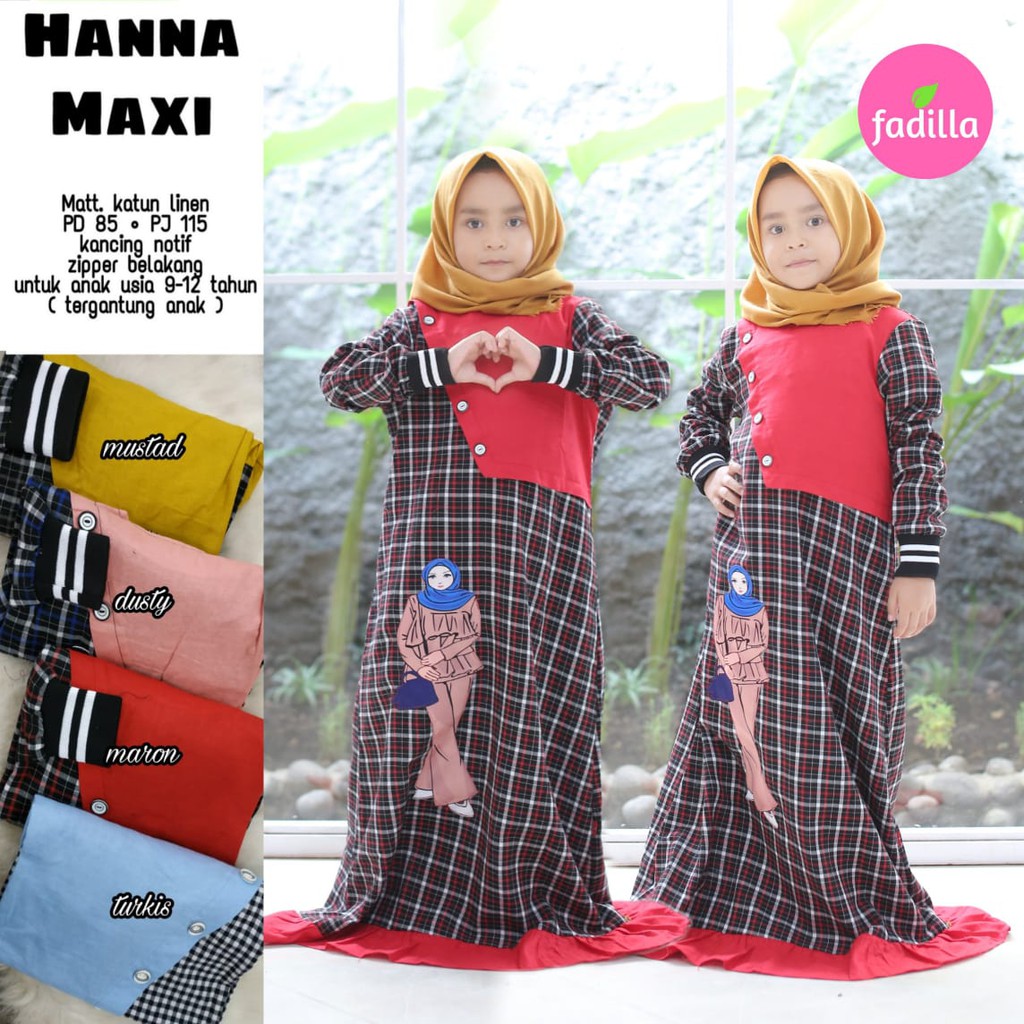 Jual Hanna Maxi Dress Kids By Fadilla | Suplier Hijab Solo| Grosir ...