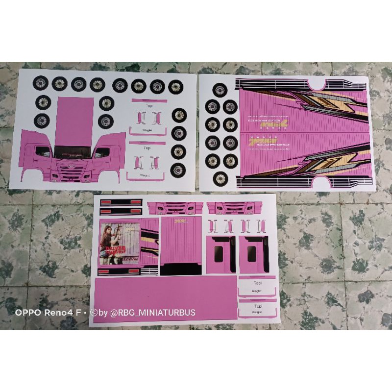 Jual Lembaran PaperCraft Truk Hino Box TAM CARGO GHINA Tronton P.44,5cm ...