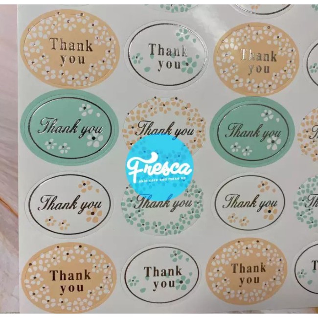 Jual STICKER THANKYOU ISI 24 PCS / LEMBAR Stiker Thank You Sticker ...