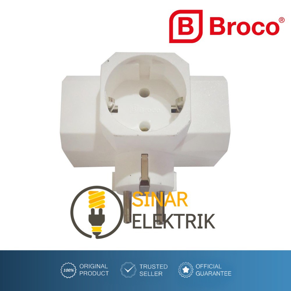 Jual Steker T BROCO Arde Putih - Stop Kontak Cabang 3 Grosir SNI ...