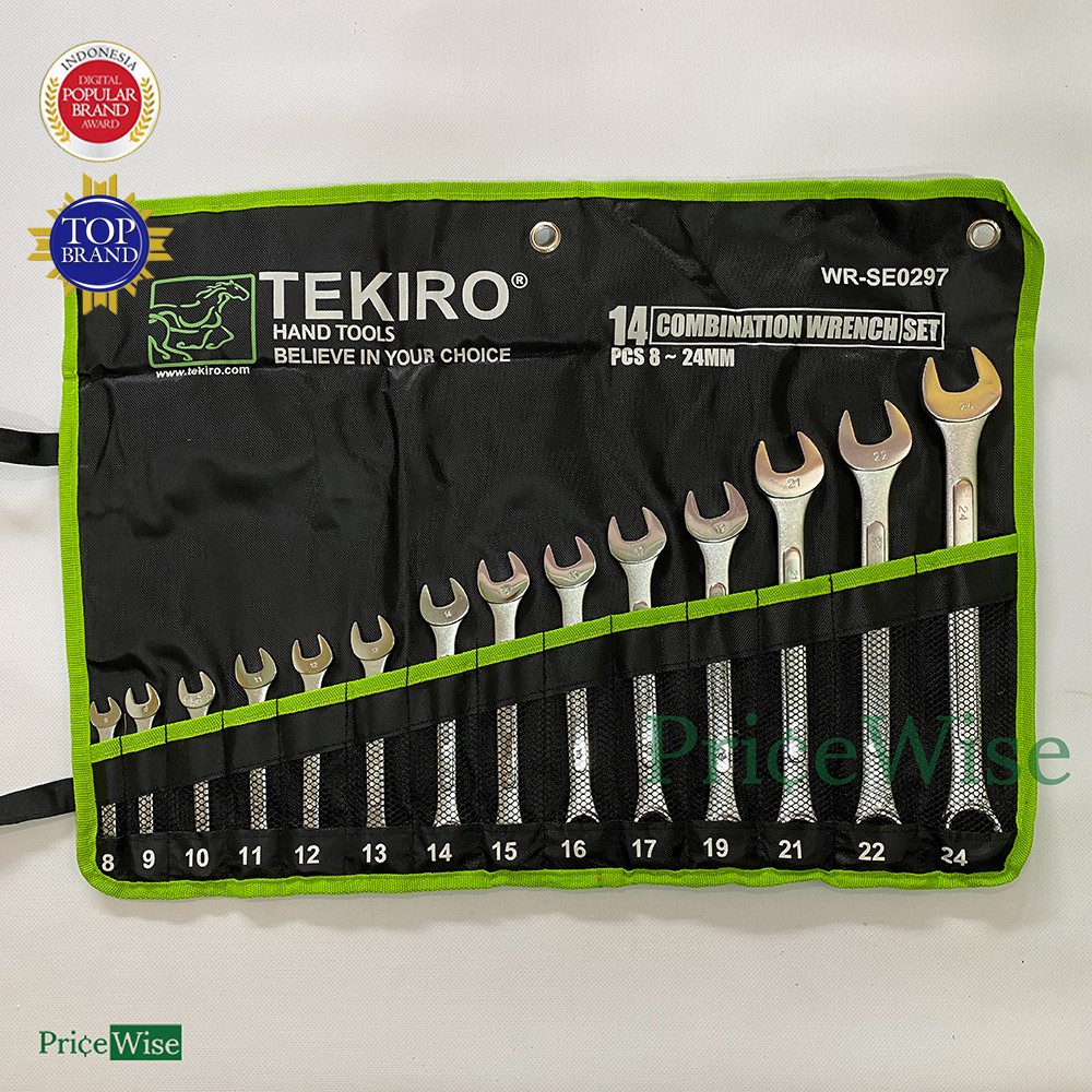 Jual Kunci Ring Pas Set 14 pcs 8-24 mm / Combination Wrench Set Tekiro | Shopee Indonesia