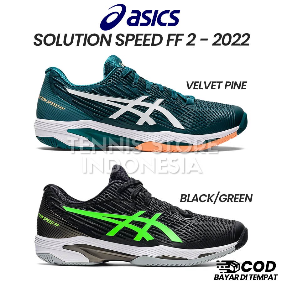 Jual Asics Solution Speed FF 2 Black/Green Gecko ( Sepatu Tenis / Tennis ) | Shopee Indonesia