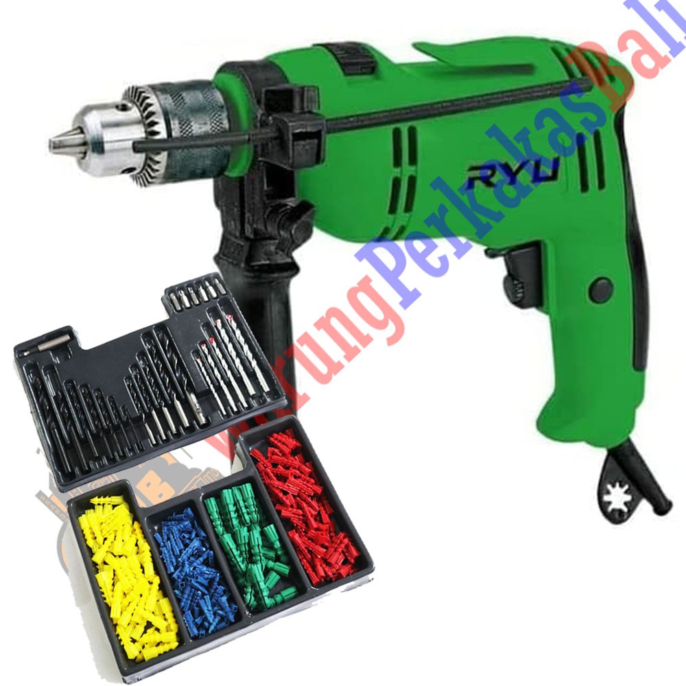 Jual PAKET HEMAT!!! 2 In 1 RYU Mesin Bor 13MM RID13-1 RE Impact Drill ...