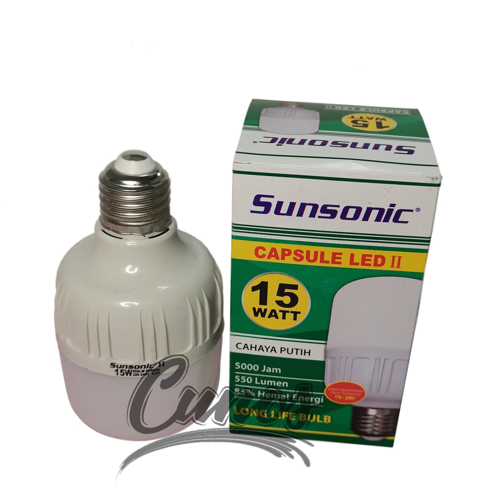 Jual Lampu LED Kapsul Tabung Sunsonic 15 Watt Bohlam 5W Murah Ramah Lingkungan Tanpa merkuri ...