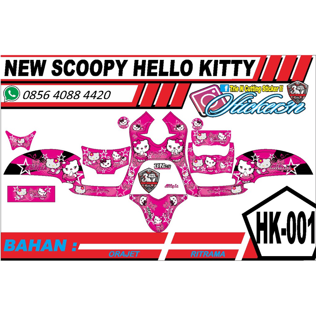 Jual Decal Full Bodi New Scoopy Hello Kitty + Dashboard, Decal Honda ...