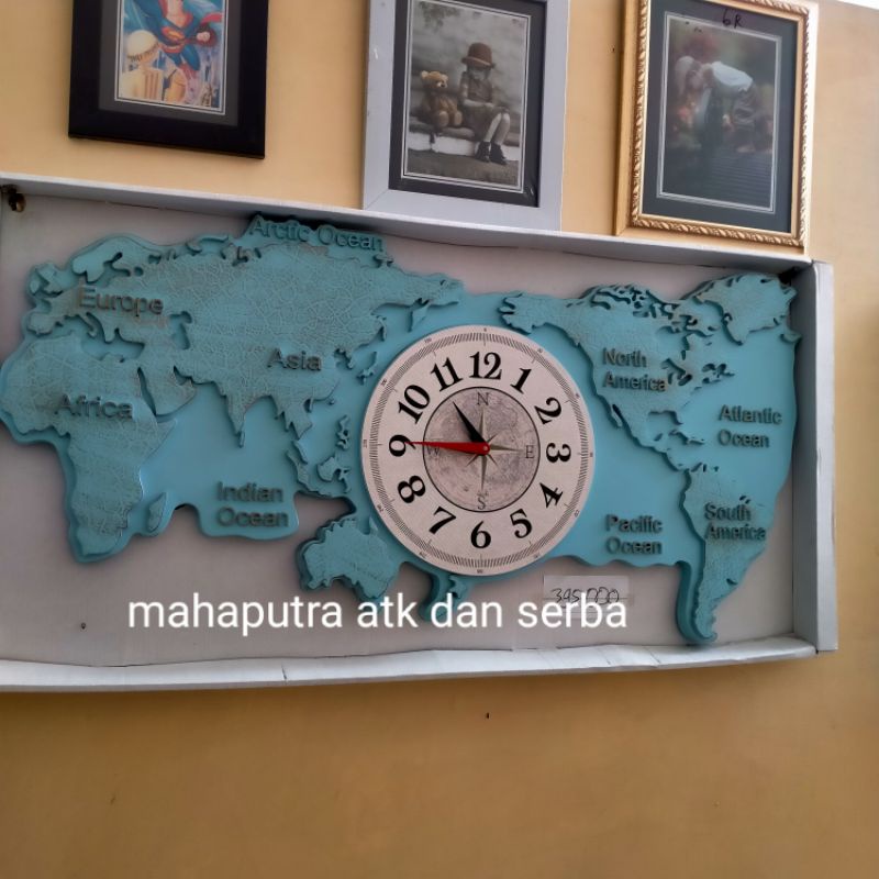 Jual JAM DINDING PETA DUNIA JUMBO JAM DINDING KLASIK | Shopee Indonesia