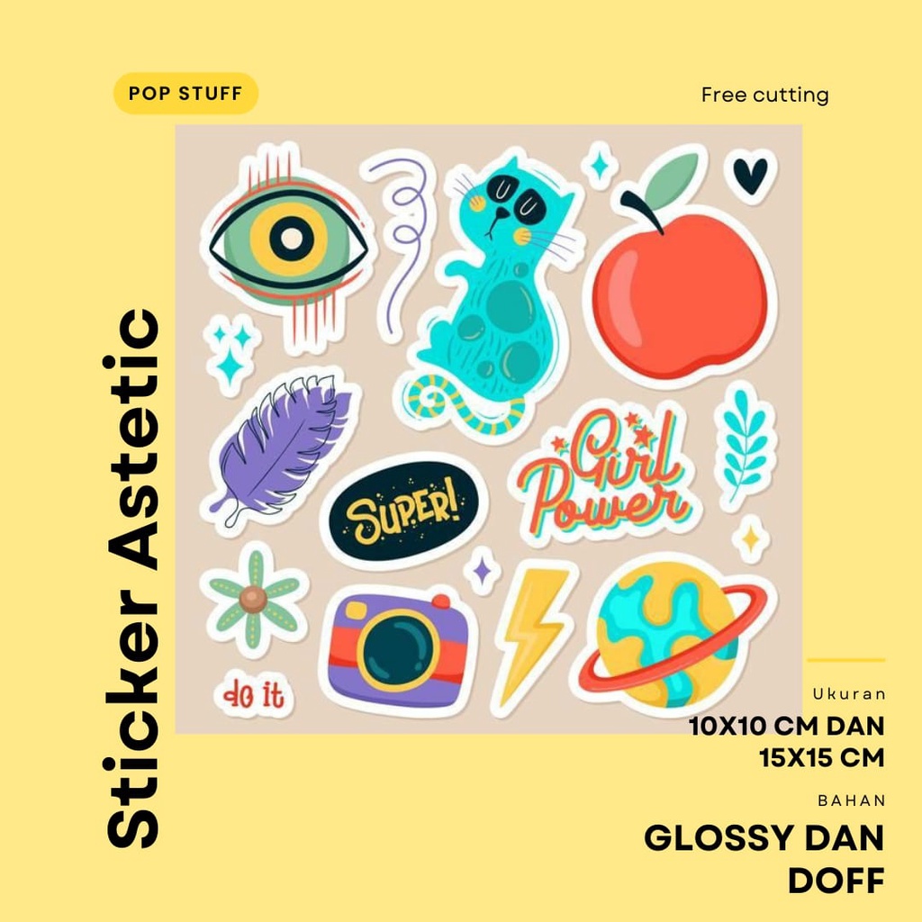 Jual STIKER PACK AESTETIC | STIKER UNIK | STIKER POP ART | STICKER ...