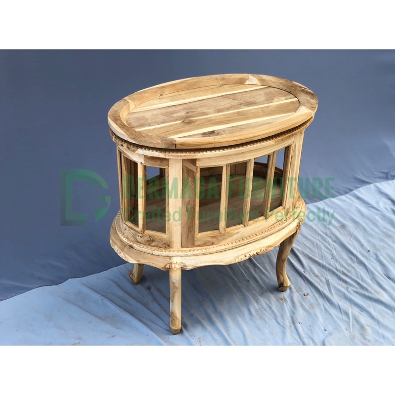 Jual MEJA TEH OVAL KAYU JATI MEJA KACA RUANG TAMU MEJA DEKORASI ...
