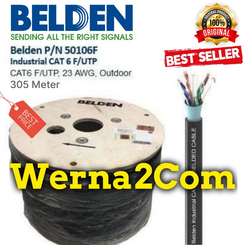 Jual Kabel LAN RJ45 Cat 6 STP Outdoor 305 Meter BELDEN ORIGINAL ...