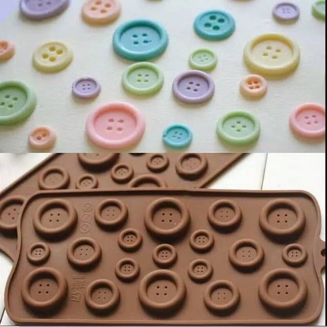 Jual Cetakan Coklat Puding Kancing Silicone Chocolate Mold Button ...