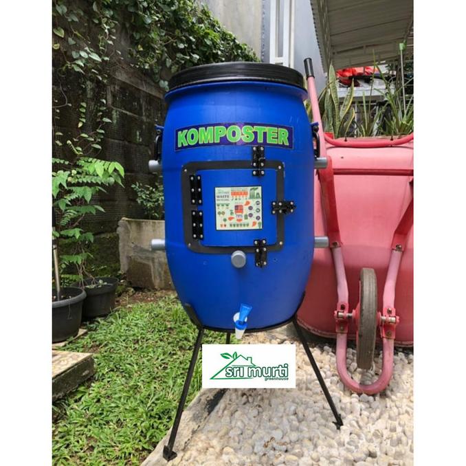 Jual PAKET 60A : TONG KOMPOSTER 60 LITER BERPINTU + RAK PENYANGGA PLAT ...