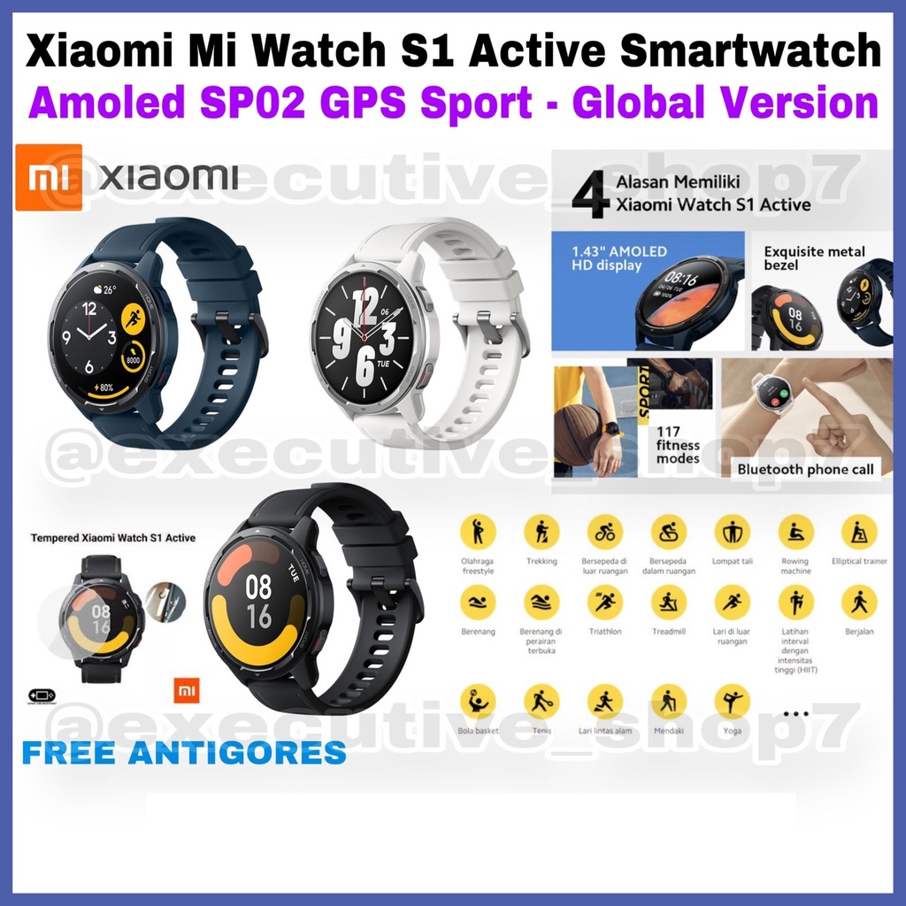 Jual Xiaomi Mi Watch S1 Active Smartwatch Amoled SP02 GPS Sport ...