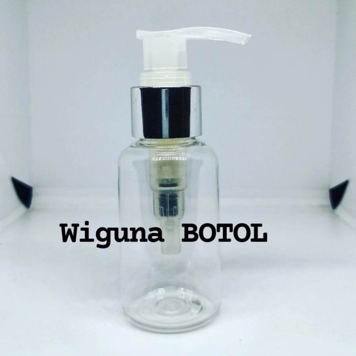 Jual Botol Tubular 70 ML Clear Pump Ring Gold dan Silver / Botol Pump ...