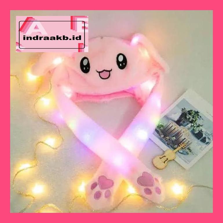 Jual Indyglpak Topi Kelinci Telinga Bergerak Versi Tiktok Ada Lampu ...