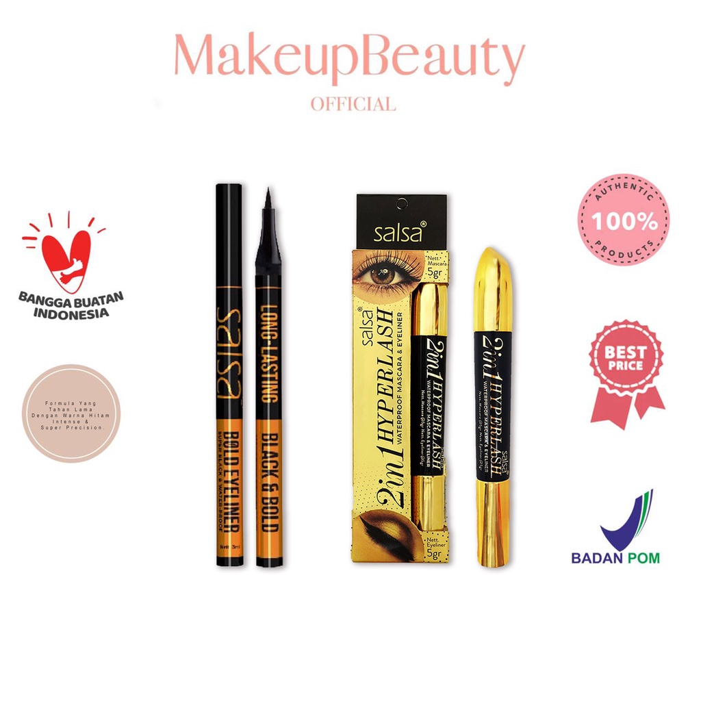 Jual SALSA Bold Eyeliner | 2in1 Hyperlash Waterproof Mascara Eye Liner ...