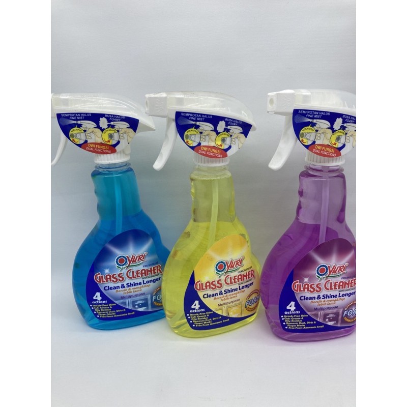 Jual Yuri Glass Cleaner PEMBERSIH KACA 500ml BOTOL SPRAY | Shopee Indonesia