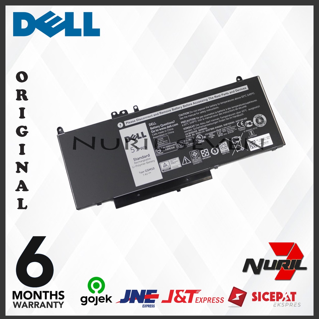 Jual Original Baterai DELL Latitude E5250 E5450 E5470 E5550 E5570 G5M10 ...