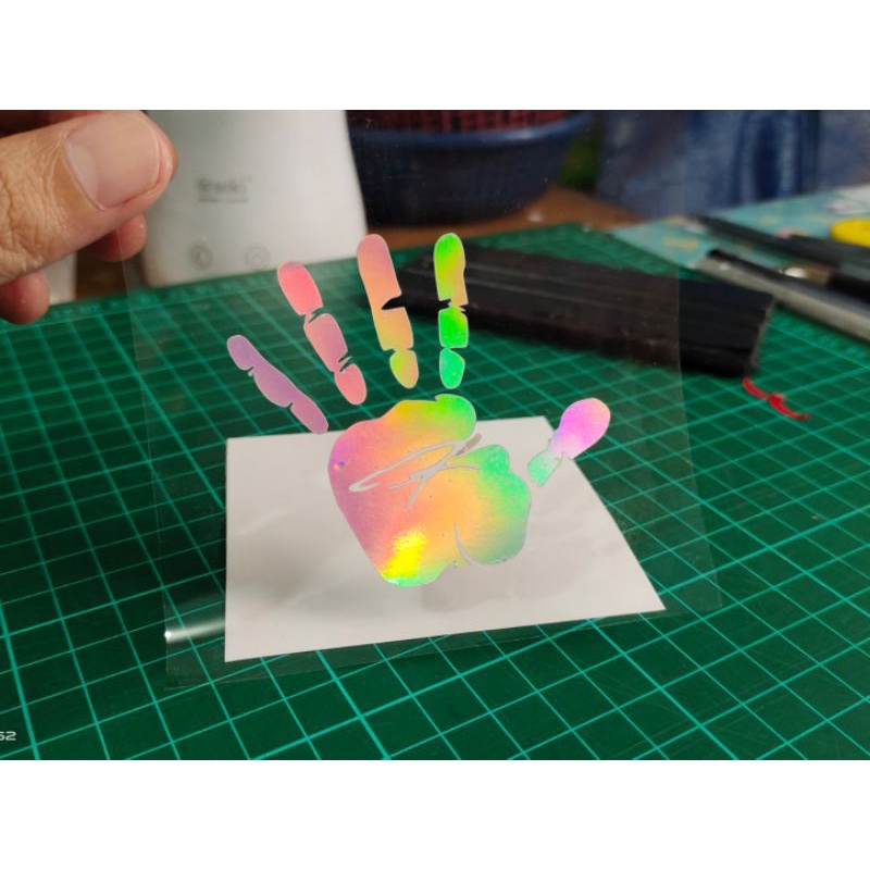 Jual stiker tangan hologram custom cutting stiker murah keren lucu ...