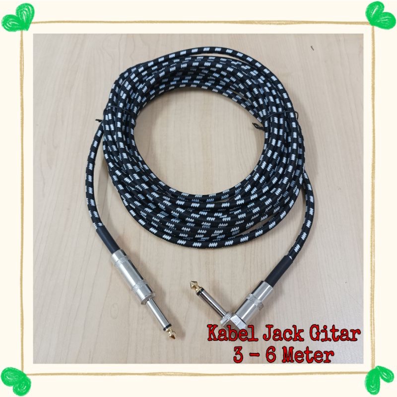 Jual Kabel Jack Gitar Dan Bass Akustik Elektrik Braided | Shopee Indonesia