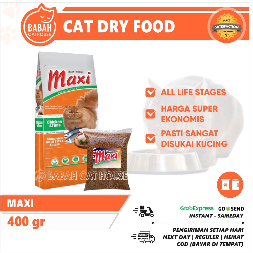 Jual 400Gr MAXI Gram Cat Food by Best In Show Makanan Kucing Kering Dry ...