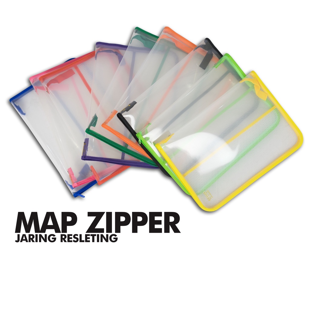 Jual Map Plastik Map File Map Motif Jaring Resleting Collor Full