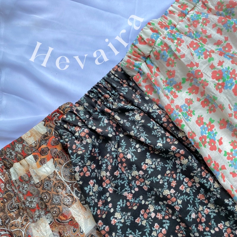 Jual hevaira skirt edition / rok motif / rok bunga2 / rok korea ...