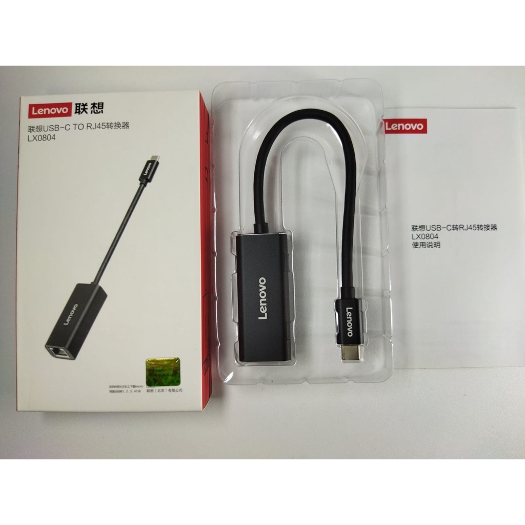 Jual Lenovo USB Type C to LAN RJ45 Ethernet Adapter 1000Mbps Original ...