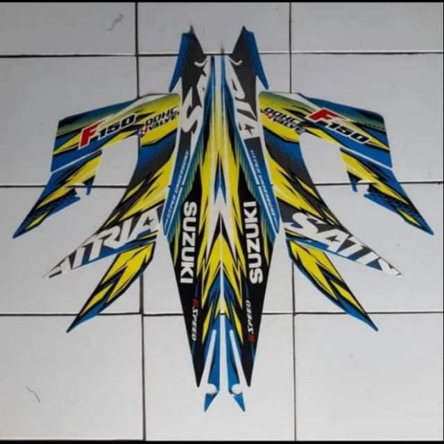 Jual Stiker Striping Satria Fu 2013 Biru kuning | Shopee Indonesia