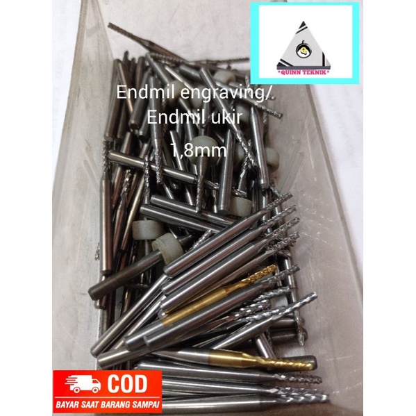 Jual endmil engraving atau alat ukir besi dan stainless ukuran 1,8mm ...