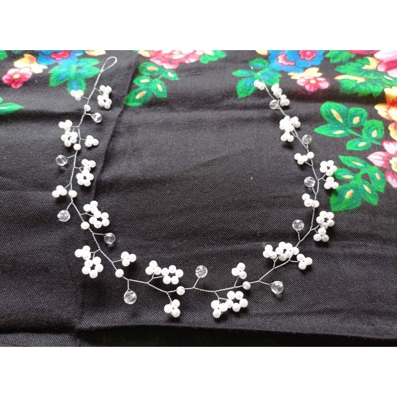 Jual Headpiece aksesoris hijab payet kawat kombinasi mutiara padi bulat ...