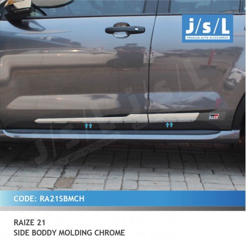 Jual Raize Rocky JSL List Bodi Pintu Samping Side Body Molding Chrome ...
