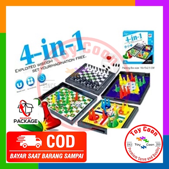 Jual Mainan Board Game 4in1 / Mainan Keluarga Anak / Mainan Edukatif ...