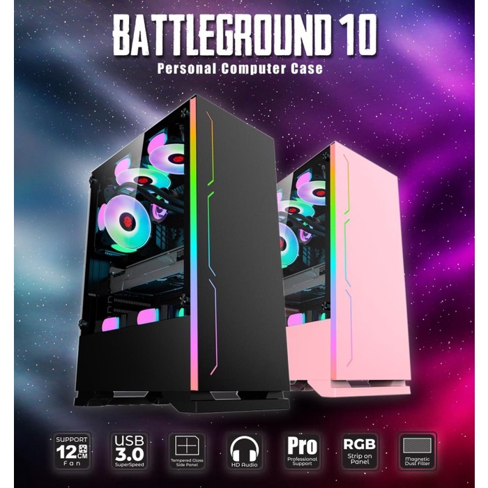 Jual Simbadda Battleground 10 Gaming Cpu Case - Tempered Glass Chassis ...