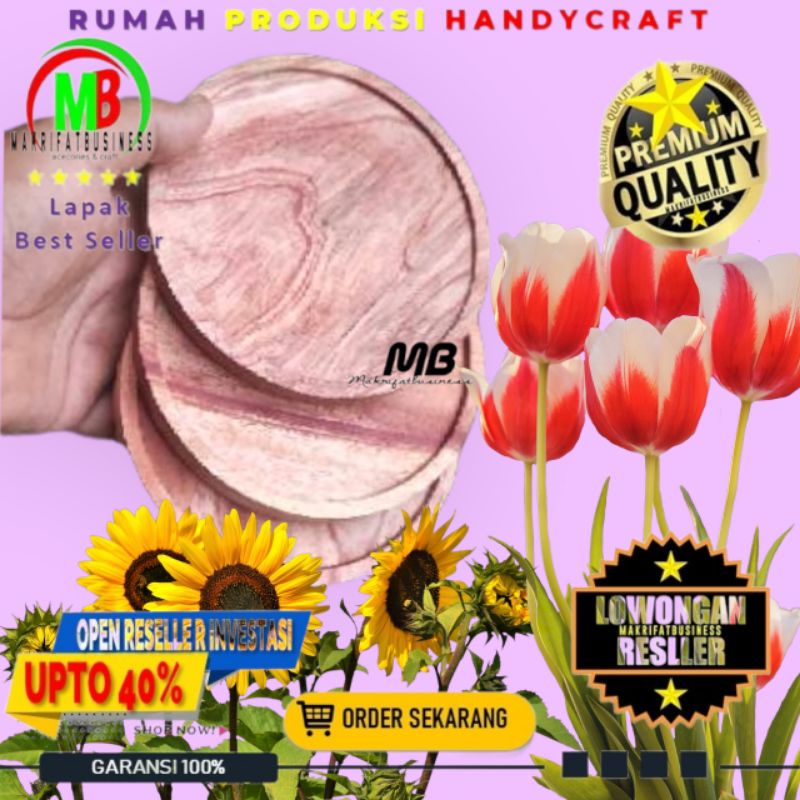 Jual Produk Caca Mahony Caoster 15 cm / Wooden Coaster / Tatakan Gelas ...