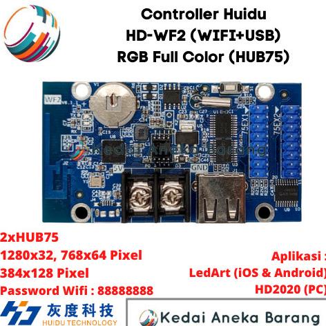 Jual Controller Huidu HD-WF2 Wifi RGB Full Color Running Text Panel P10 ...