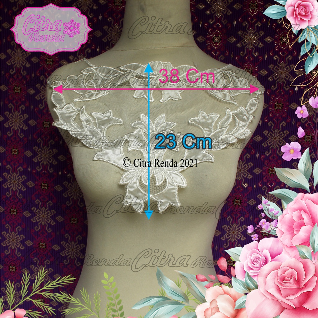 Jual (Per Pcs) Aplikasi Kerah Aplikasi Leher Model Sabrina AP259 ...